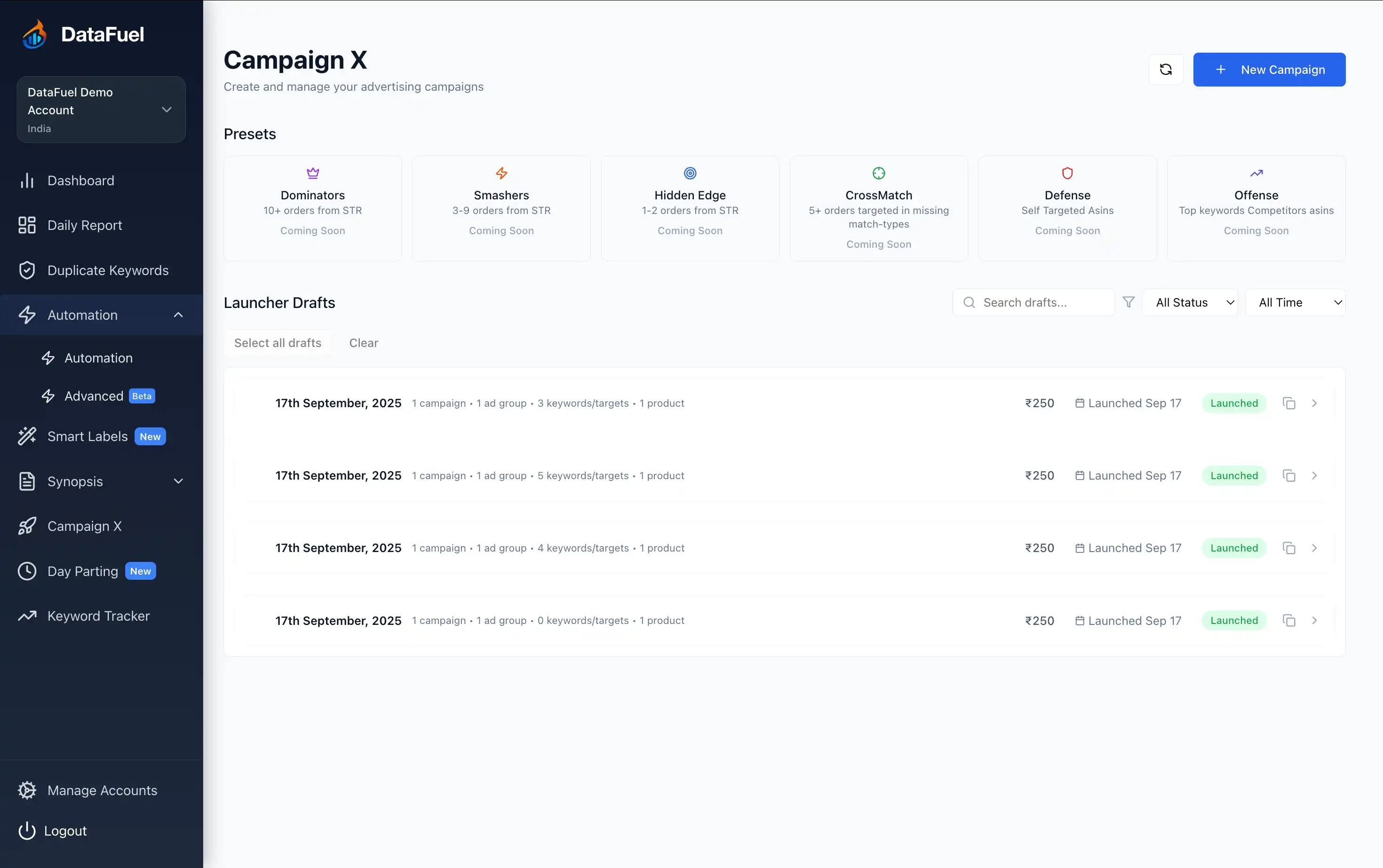 DataFuel - Amazon PPC Automation and Optimization Platform