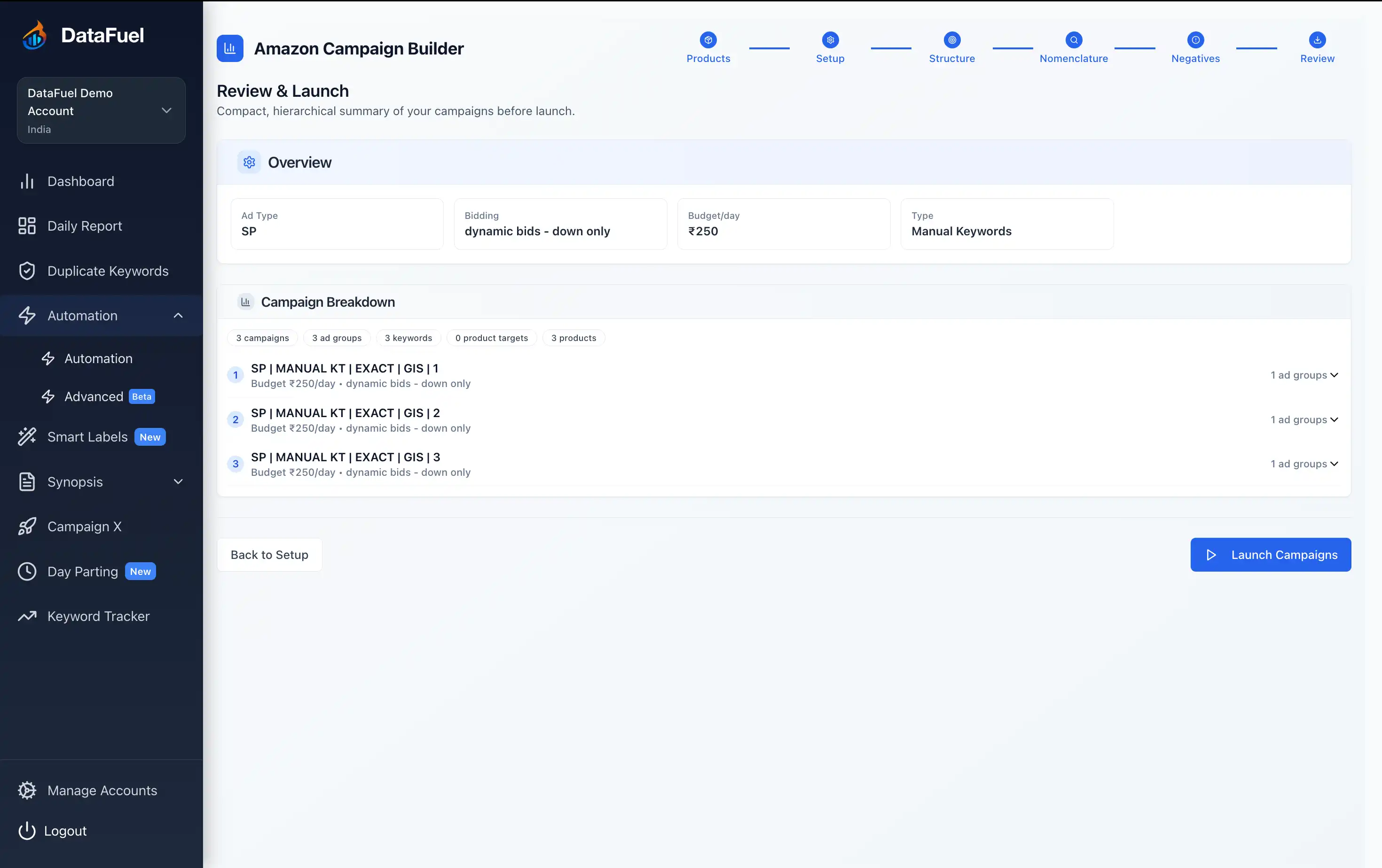 DataFuel - Amazon PPC Automation and Optimization Platform